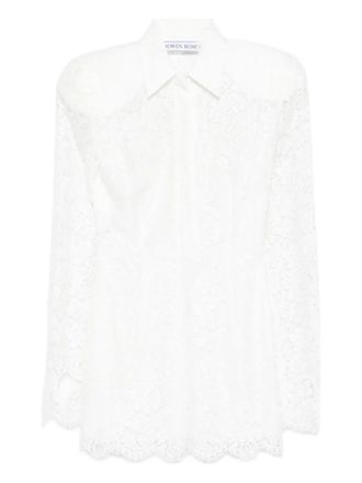 Rowen Rose Langärmliges Spitzenkleid - Weiß