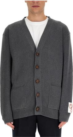 Golden Goose Rippstrick-Cardigan aus Baumwolle mit V-Ausschnitt - - Knitwear - Herren - Grau - XL