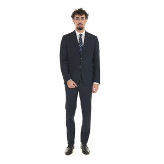 Paoloni Klassischer 2-Knopfanzug mit Seitenschlitzen - - Suits - Herren - Blau - 3XL