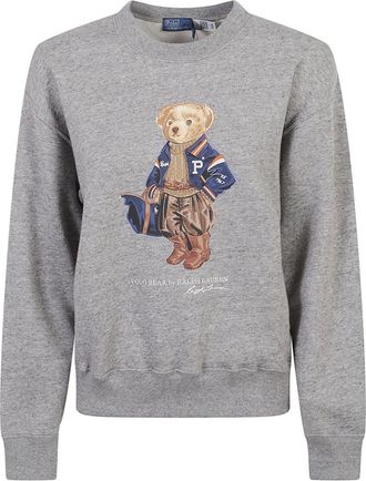 Ralph Lauren Femme, Sweatshirts et sweats &agrave; capuche, Gris, Taille: 38 FR SweaT-shirt &agrave; col rond Polo Bear