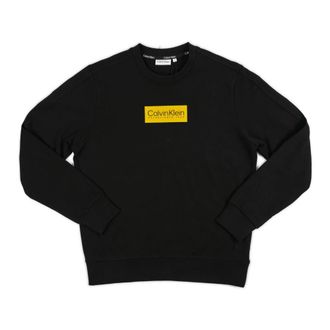 Calvin Klein Gelbes Logo Sweatshirt f&uuml;r l&auml;ssigen Stil - - Sweatshirts & Hoodies - Herren - Schwarzk - 2XL