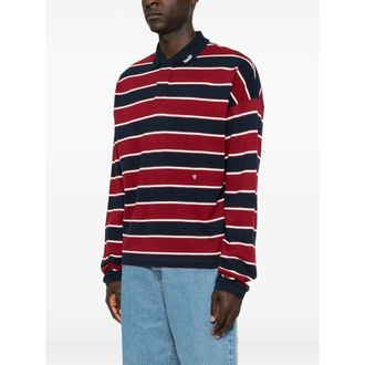 Rhude Striped Cotton Polo - Red