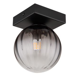 Globo Lighting Wandleuchte Wandlampe Schlafzimmerlampe Metall Glas Rauchfarbe 1-Flammig