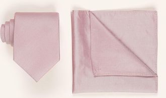 Paul Paul Set: Krawatte Und Einstecktuch rot