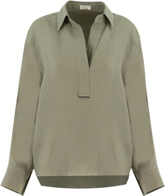 Brunello Cucinelli Damen, Blusen & Hemden, Gr&uuml;n, XSGr&ouml;&szlig;e