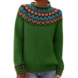 Generic Fccrian Pull pour femme à col roulé et manches longues et col rond - Sweatshirt Y2K doux et confortable à col rond - Pull intelligent ajusté uni à col