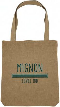 Fabulous Sac Shopping Tote Bag Aspect Lin - Mignon Level 100 B&eacute;b&eacute; Irresistible - Sac de Courses Toile Epaisse 360g Beige Naturel Cabas Port&eacute; Epaule Solide Impr