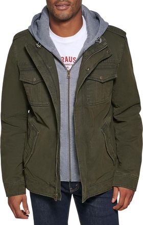 Levi's Herren Washed Hooded Military (Regular and Big & Tall) Cotton Lightweight Jackets, Olivgr&uuml;n, XXL EU