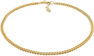 Elli Halskette - Halskette Choker Panzerkette Basic Edel Klassik 92 - Gr. unisize - in Gold - für Damen