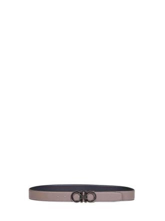 Ferragamo Reversible Gancini Buckle Belt - Gray