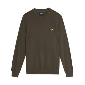 Lyle & Scott Homme, Pulls, Brun, Taille: S Pull Ras du Cou en Coton M&eacute;rinos