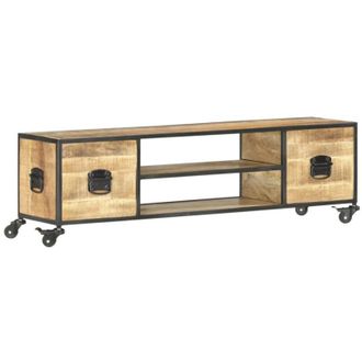 vidaXL Meuble TV 130x30x39 cm Bois massif de manguier