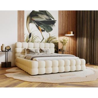 Best Mobilier Bestmobilier - Darling - lit coffre - 180x200 cm - sommier inclus - en velours - beige
