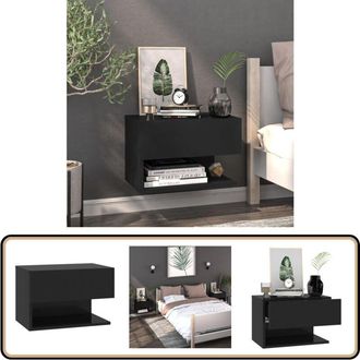 vidaXL Wand-Nachttisch Schwarz - Wandregal - Nachtkästchen - Wohnzimmer Dekoration - Holzregale - Schwarzer Nachttisch