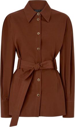Pinko Pinko, Femme, Blouses et Chemises, Brun, Taille: 42 FR Cheryl Overshirt