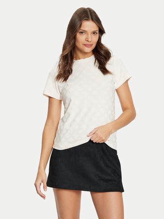 Guess T-Shirt V5RI02 KCLG2 &Eacute;cru Regular Fit