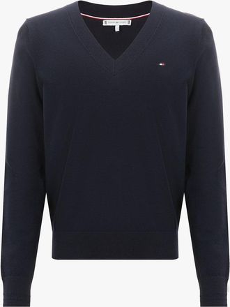 Tommy Hilfiger Pull col V en coton m&eacute;lang&eacute;