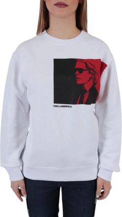 Karl Lagerfeld Femme, Sweatshirts et sweats &agrave; capuche, Blanc, Taille: 40 FR Legend SweaT-shirt