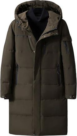 Generic Parka dhiver longue et chaude &agrave; capuche pour homme, marron, 3XL