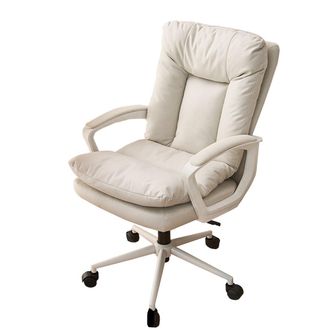 Generic Hochlehner-Schreibtischstuhl,Chefsessel Armlehnen,ergonomischer Lendenwirbelst&uuml;tze h&ouml;henverstellbarem 35&deg;-Schwenkmodus(Beige)