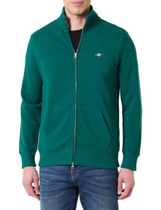 GANT Herren REG Shield Full Zip Sweat Sweatshirt, DEEP Forest Green, XXL