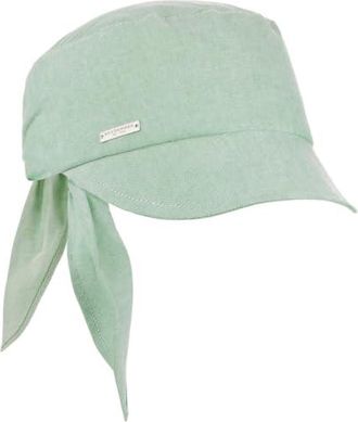 Seeberger Casquette pour Femme Cotton Chambray Casquette visi&egrave;re pour Le Soleil (Taille Unique - Vert)