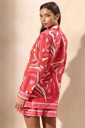 Lipsy Strandshirt Lipsy Strandhemd mit Wirbelmuster (1-tlg)