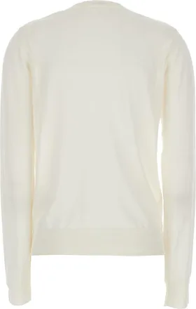 P.A.R.O.S.H. Wool-Silk Blend V-Neck Sweater - White