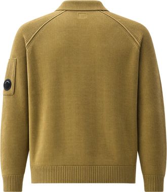 C.P. Company Chenille Cotton Polo Polo Sweater - Beige