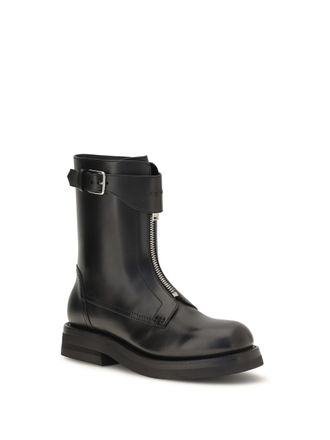 Alexander McQueen Womens Leather Boots Black