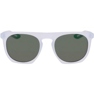 Nike Flatspot XXII Wayfarer Logo-Sonnenbrille, Rund (Platin/Gr&uuml;n)