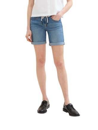 Tom Tailor Damen Bermuda Shorts, light stone bright blue denim, 27