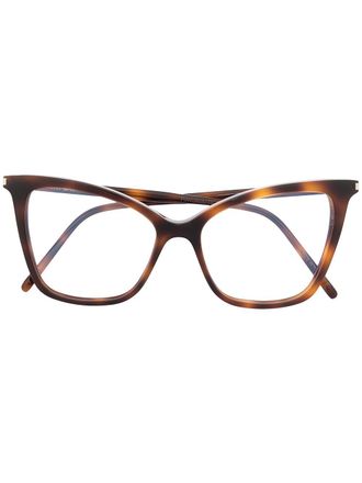 Saint Laurent Eyewear lunettes de vue &agrave; monture papillon - Marron