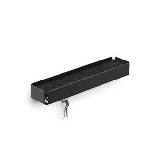 Konstantin Slawinski Key-Box - schwarz. Schl&uuml;sselbrett mit Ablage f&uuml;r den Flur, Schmuckorganizer f&uuml;r Dein Bad oder Schlafzimmer, Hakenleiste f&uuml;r die K&uuml;che (Schwarz/Granit)