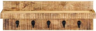 vidaXL Wandgarderobe 60 x 15 x 20 cm Raues Mango-Massivholz Vidaxl