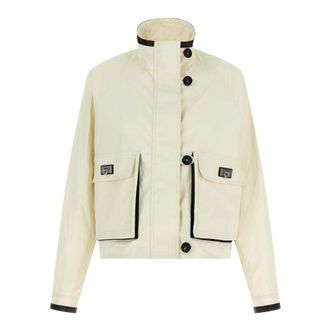 Ferragamo Tech Linen Jacket - - Jackets - Damen - Wei&szlig; - XS