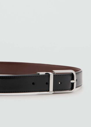 Mango Ceinture habill&eacute;e en cuir r&eacute;versible noir - Homme - 100 - MANGO MAN
