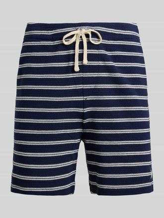 Polo Ralph Lauren Regular Fit Shorts aus Baumwoll-Mix mit Lochmuster-Streifen