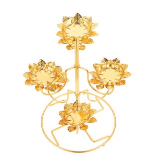 FOMIYES Goldener Kerzenst&auml;nder aus Eisen Dekorativer Eleganter Kerzenhalter f&uuml;r Haushalt und Festlichkeiten Glatte Oberfl&auml;che Langlebig Geeignet f&uuml;r Hochzeit 