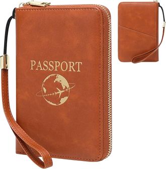 Generic Reisepasshalter | PU blockieren Multi-Pocket Organizer - Dokument Geldb&ouml;rse Kreditkarte Abdeckung, f&uuml;r Dokument Bordkarte Bargeld M&auml;nner Frauen Famili