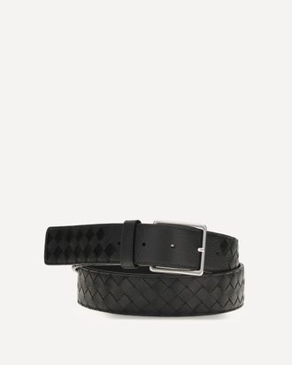 Bottega Veneta Intreccio Leather Belt Male 85
