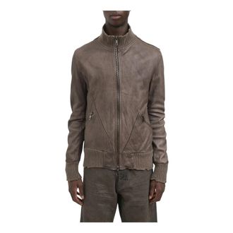 Giorgio Brato Hochgeschlossener Leder-Bomber - - Jackets - Herren - Braun - M