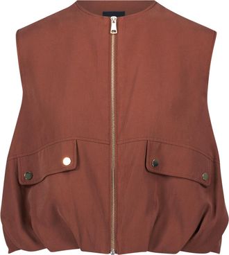 Zero Damen Cargo-Weste mit Rei&szlig;verschluss 38, Cappuccino