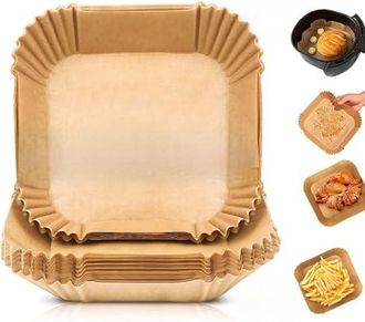 Algon 120 Blatt Airfryer-Papier, rechteckig, 24 cm, Antihaftpapier, fettbeständig und hohe Temperaturen, Airfryer-Papier, einfach zu bedienen