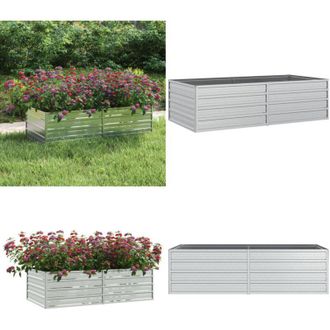 vidaXL Vidaxl - Lit sur&eacute;lev&eacute; de jardin 160x80x45 cm Acier galvanis&eacute; Argent&eacute; - Jardiniere Metal - Pot De Fleurs Exterieur - Bac Plante - Raised Garden Bed