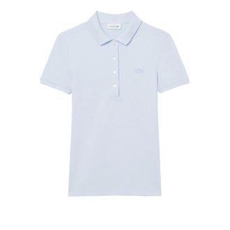 Lacoste Femme, Tops, Bleu, Taille: 38 FR Polo en coton stretch