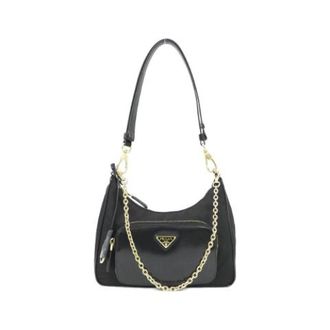 Prada Pre-owned Tessuto Spazzol Schultertasche - - Pre-owned - Damen - Schwarzk - ONE SIZE