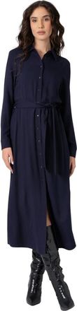 Kocca Femme, Robes, Bleu, Taille: 40 FR Longue Robe Chemise Ajust&eacute;e