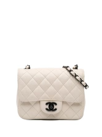 Chanel mini sac à bandoulière Square Single Flap (2016-2017) - Blanc