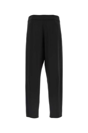 Saint Laurent Mens Silk Satin Trousers Black